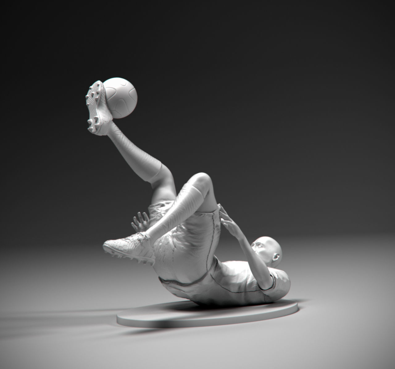 Footballer Flip Strike STL 3D model 3D printable | CGTrader