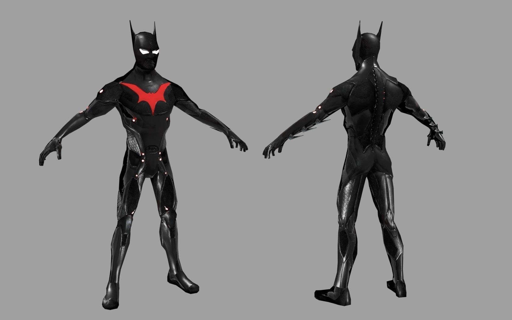 3D model Batman Beyond game poly VR / AR / low-poly OBJ FBX BLEND ...