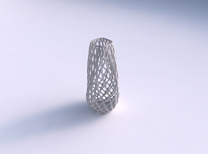 Bottom wide vase helix with diagonal grid lattice 3D model 3D printable ...