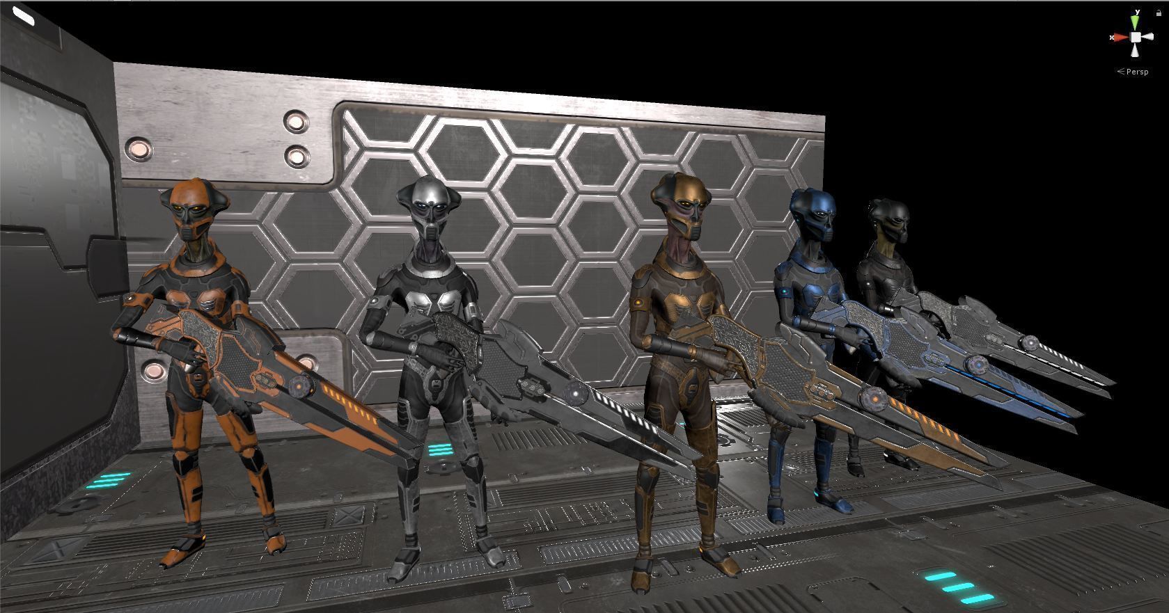 3D model Customizable Low Poly Alien Soldier VR / AR / low-poly rigged ...