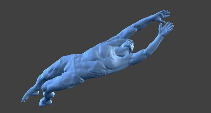 Goalier man diving 3D model 3D printable | CGTrader