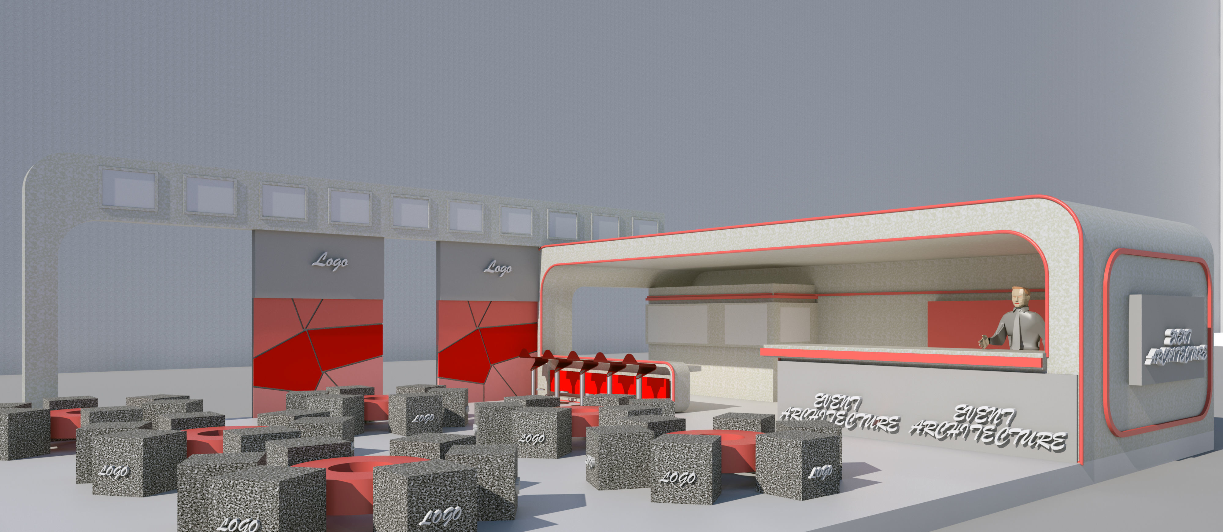 event architecture- materials in Revit 3D model | CGTrader