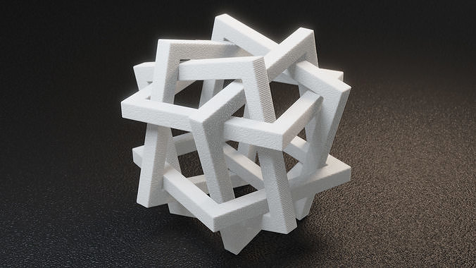 Orderly Tangle 01 - Six Hollow Squares 3D model 3D printable | CGTrader