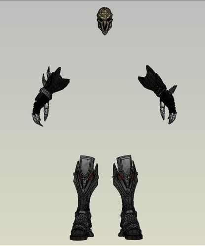 Pepakura pair of boots and gloves for video game free VR / AR / low ...