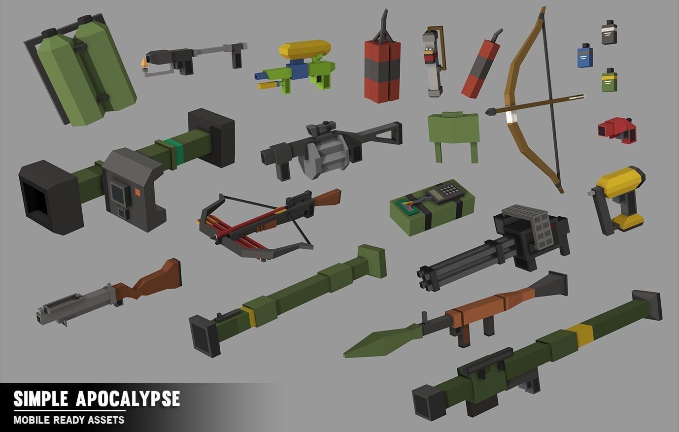 3D model Simple Apocalypse - Cartoon Assets VR / AR / low-poly rigged ...