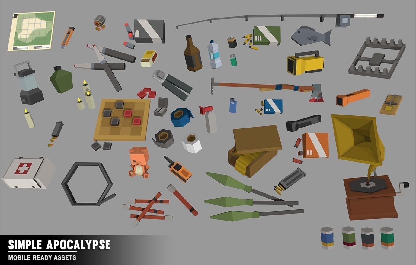 3D model Simple Apocalypse - Cartoon Assets VR / AR / low-poly rigged ...