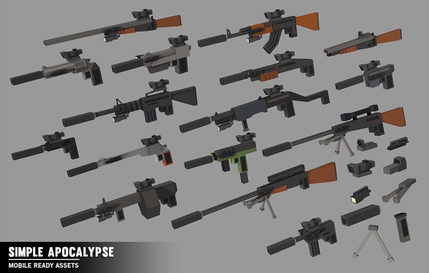 3D model Simple Apocalypse - Cartoon Assets VR / AR / low-poly rigged ...