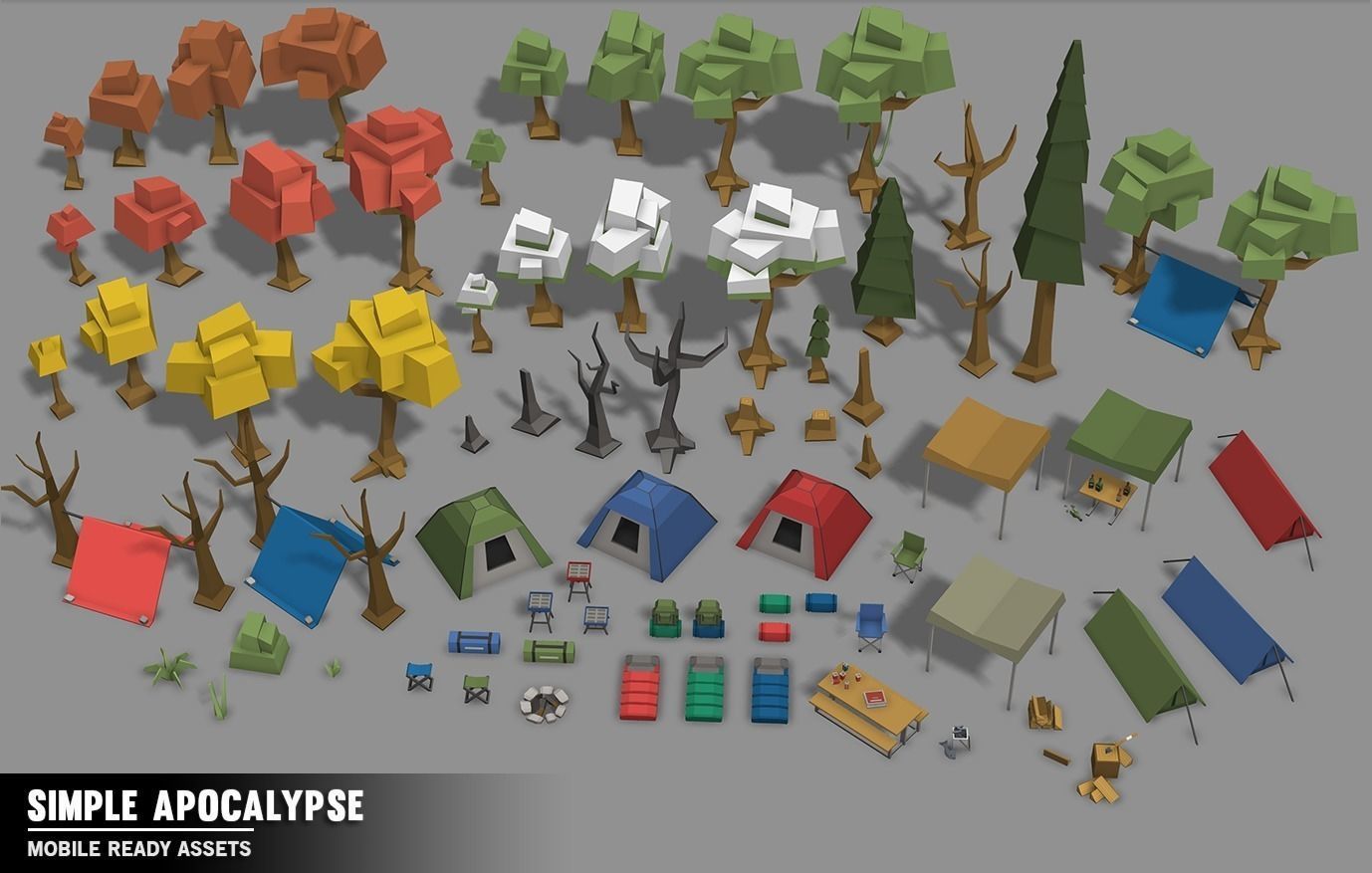 3D model Simple Apocalypse - Cartoon Assets VR / AR / low-poly rigged ...