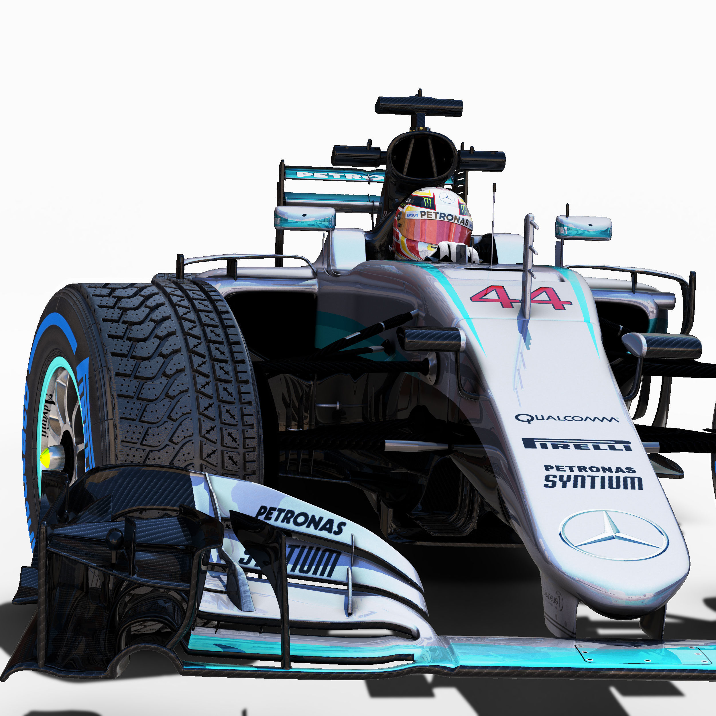 3D model Mercedes W07 Hybrid VR / AR / low-poly rigged | CGTrader