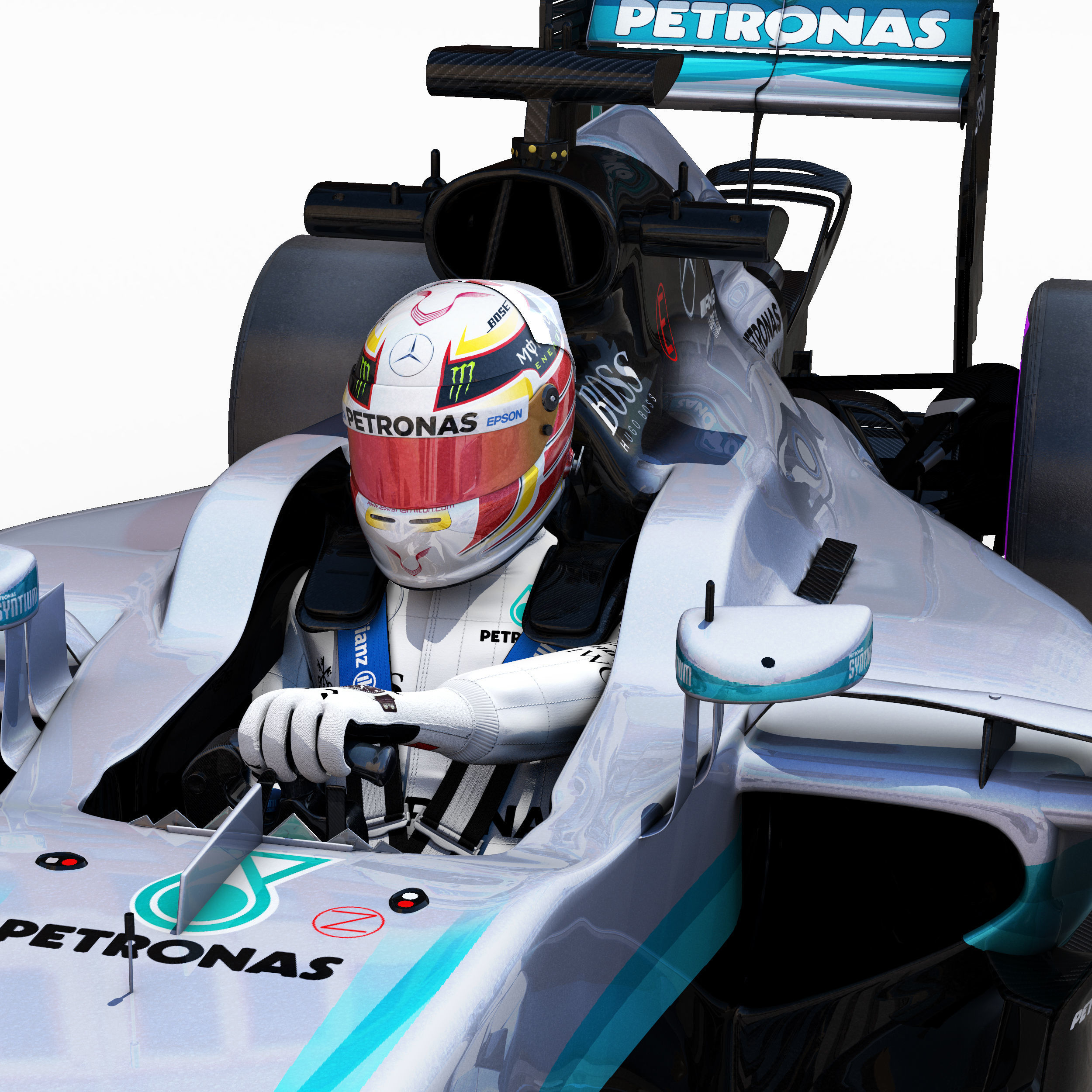 3D model Mercedes W07 Hybrid VR / AR / low-poly rigged | CGTrader