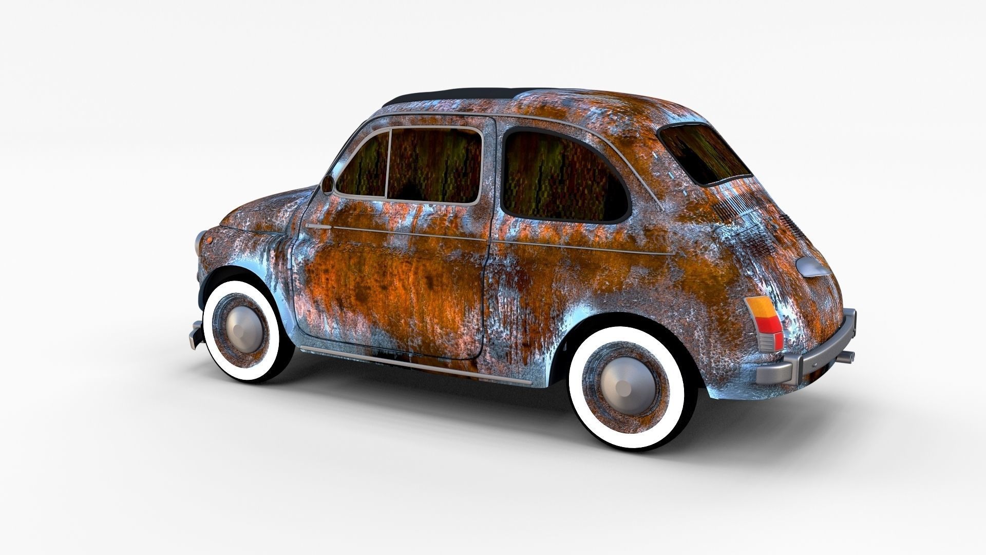 Rusty FIat 500 Nuova rev 3D model | CGTrader