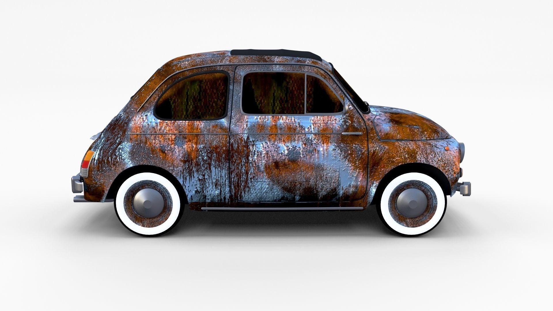 Rusty FIat 500 Nuova rev 3D model | CGTrader