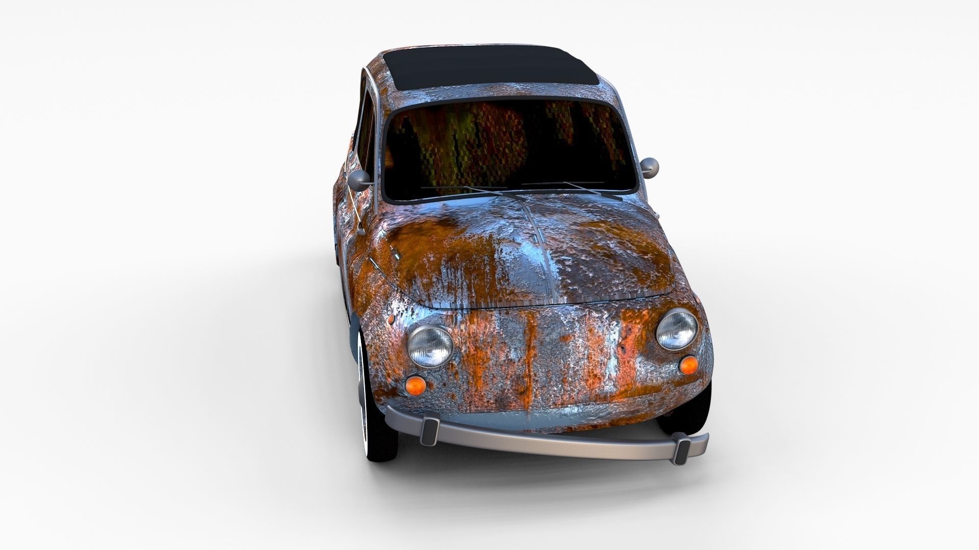 Rusty FIat 500 Nuova rev 3D model | CGTrader