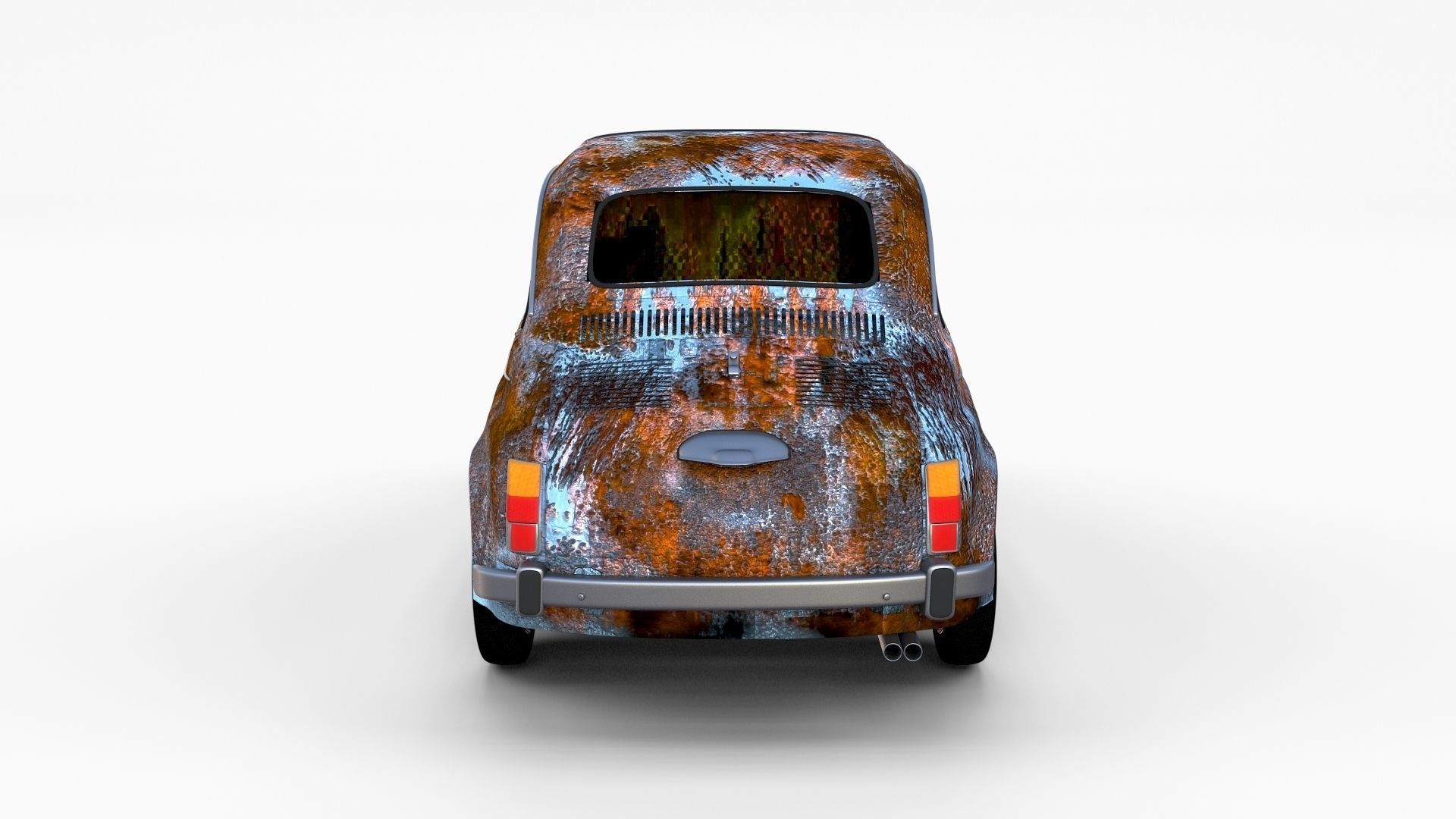 Rusty FIat 500 Nuova rev 3D model | CGTrader