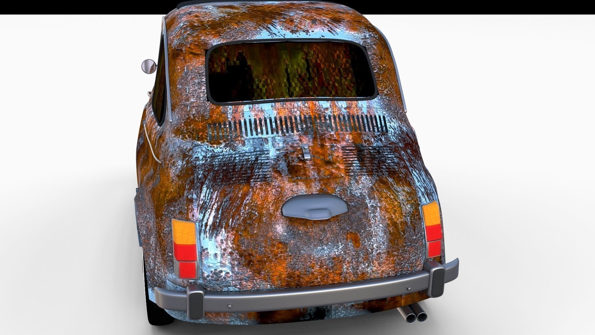 Rusty FIat 500 Nuova rev 3D model | CGTrader