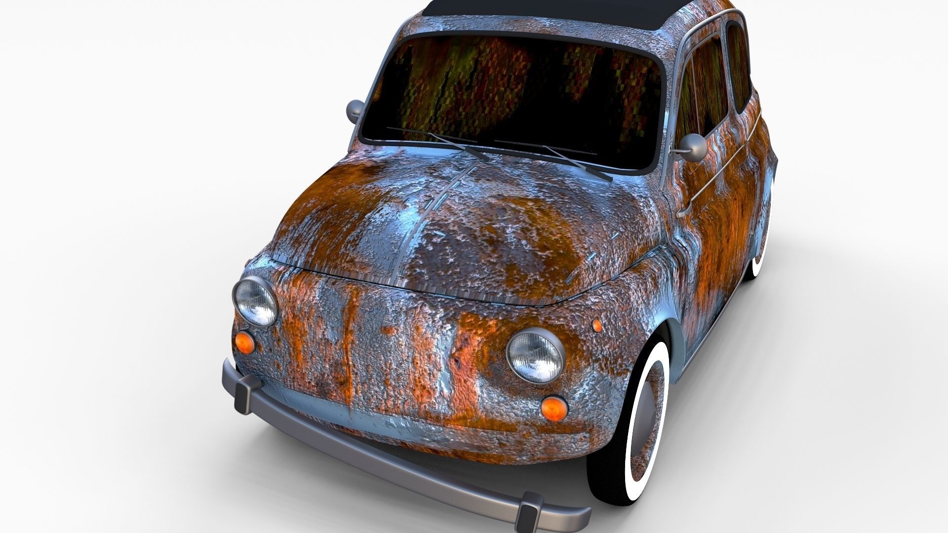 Rusty FIat 500 Nuova rev 3D model | CGTrader