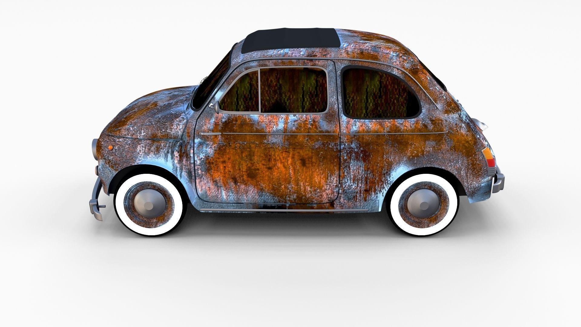 Rusty FIat 500 Nuova rev 3D model | CGTrader