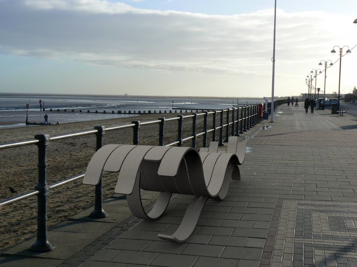 Wave Bench 3D model | CGTrader