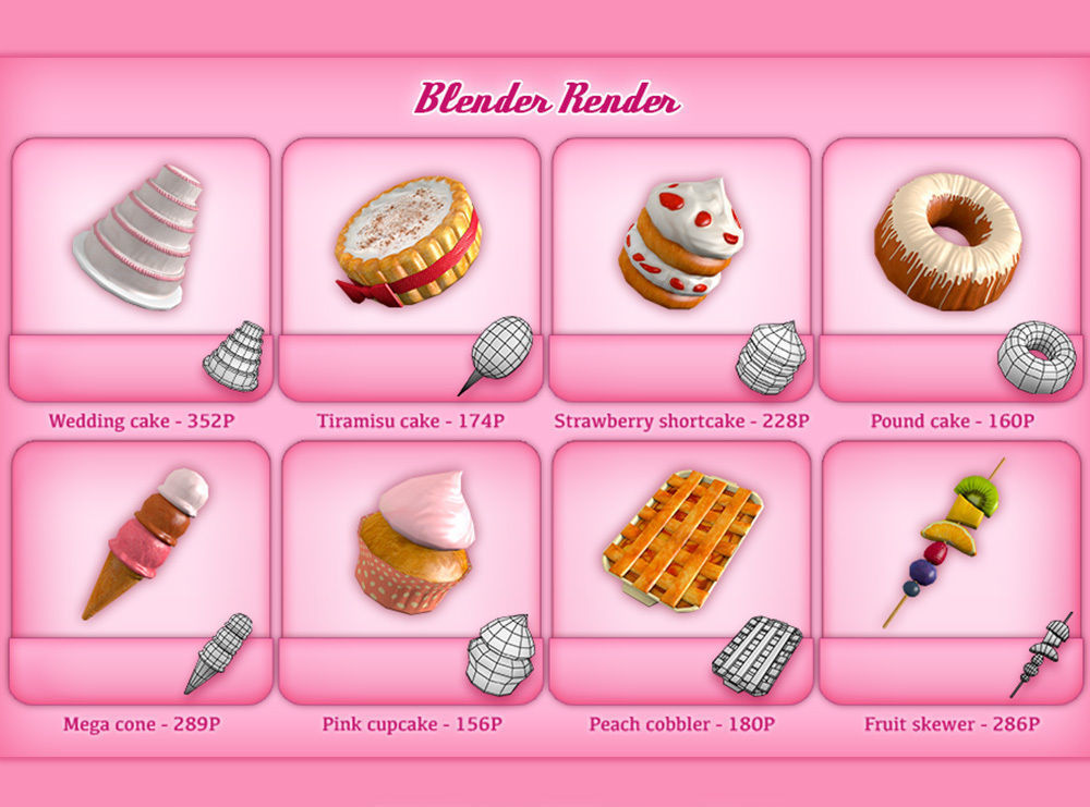 3D model Dessert Heaven Pack VR / AR / low-poly | CGTrader