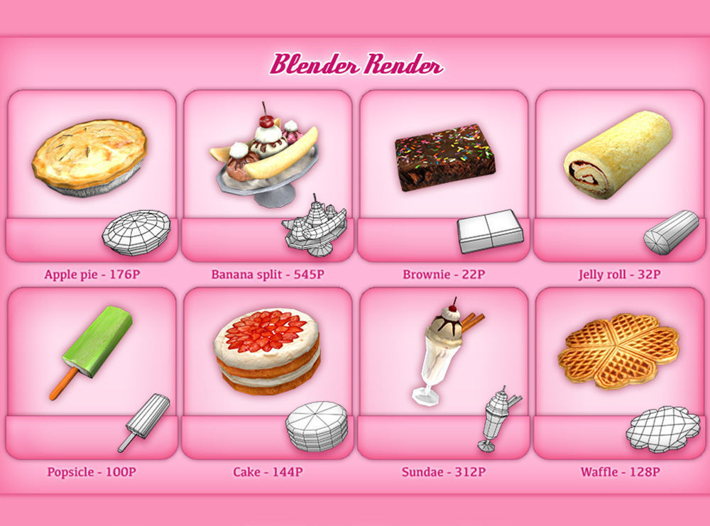 3D model Dessert Heaven Pack VR / AR / low-poly | CGTrader