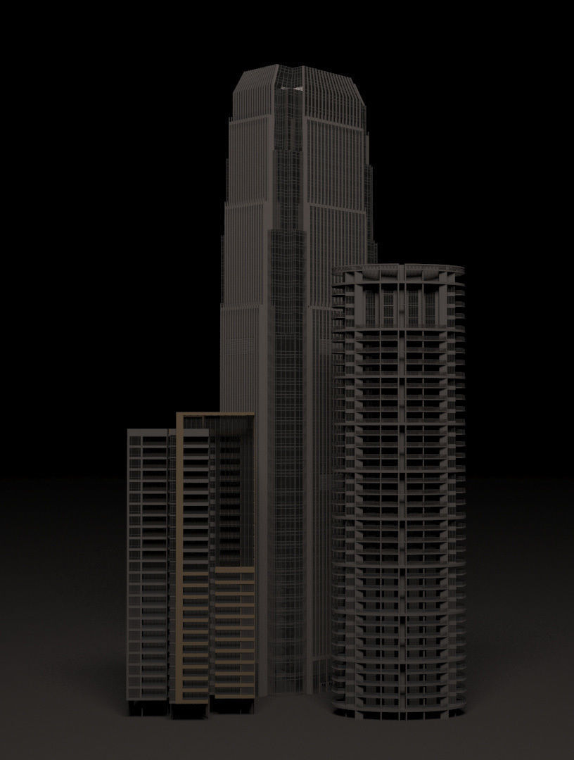 Towers three tall buildings 3D model | CGTrader