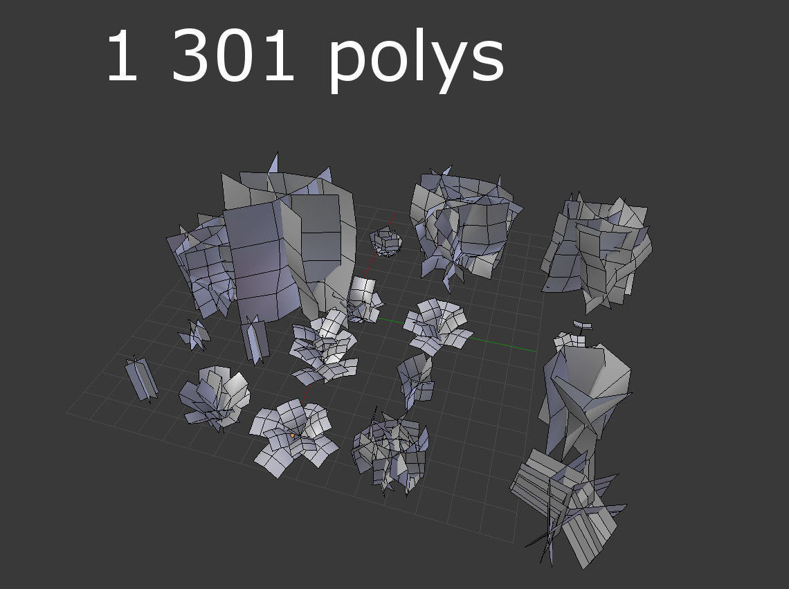 3D model low poly plants collection and trees VR / AR / low-poly | CGTrader