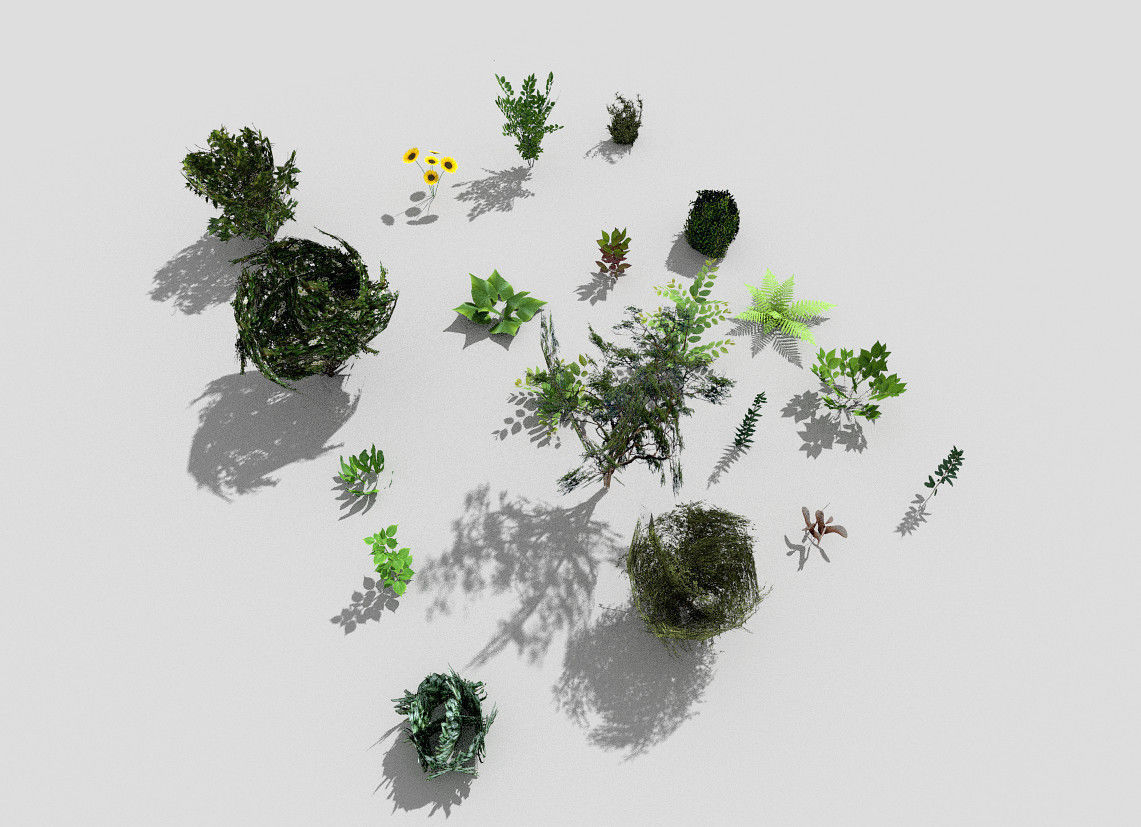3D model low poly plants collection VR / AR / low-poly | CGTrader