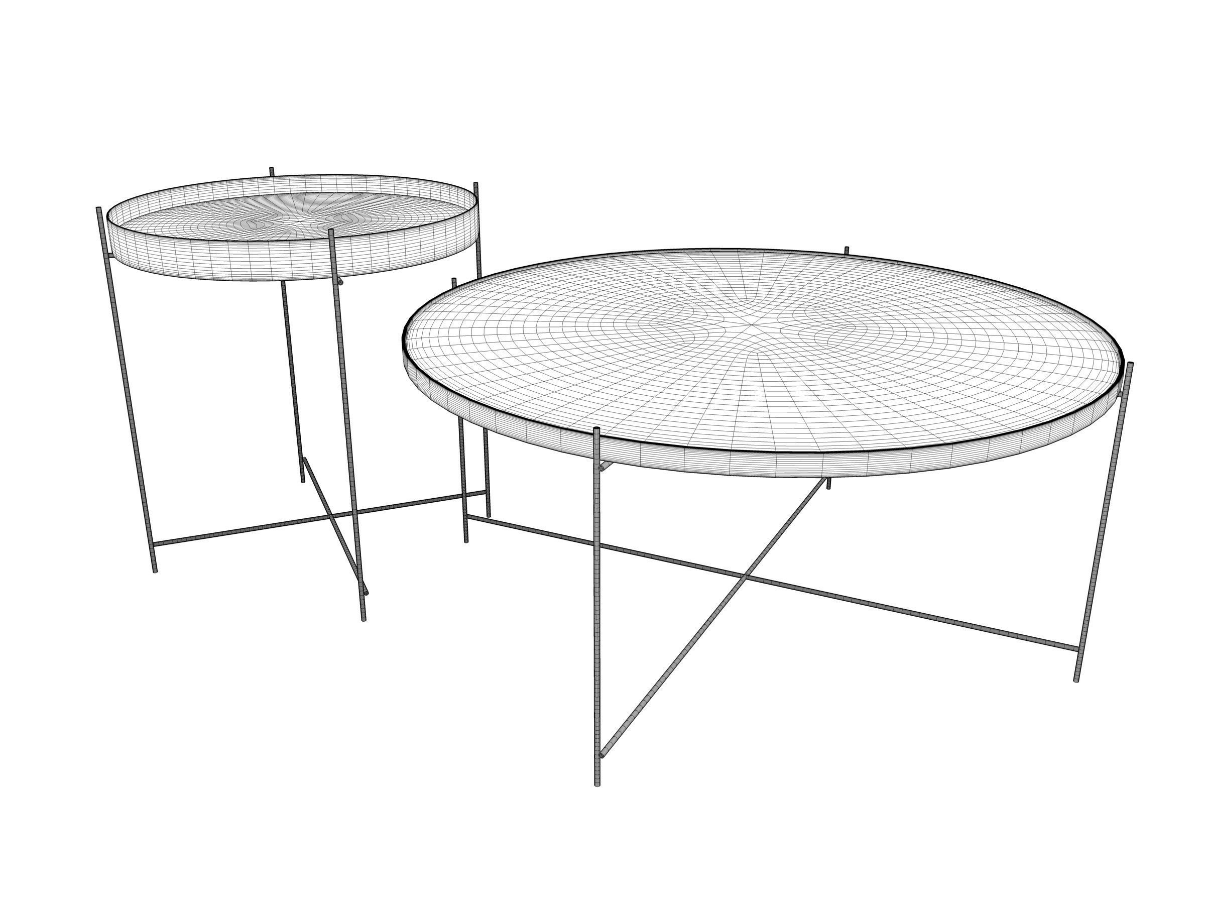 Oxon copper table set free 3D model | CGTrader