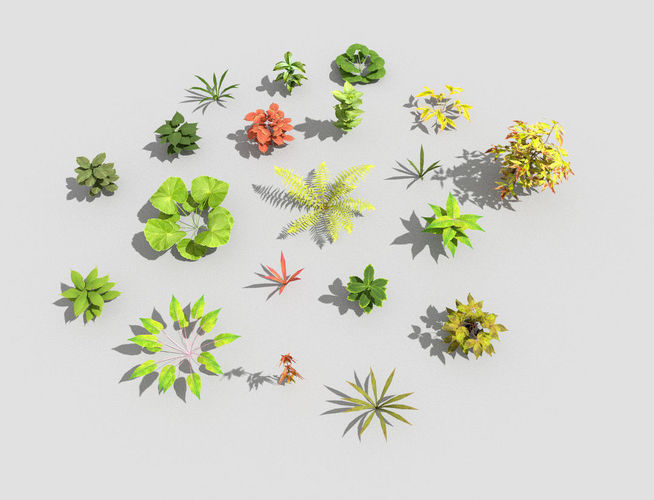 3D model low poly plants collection VR / AR / low-poly | CGTrader