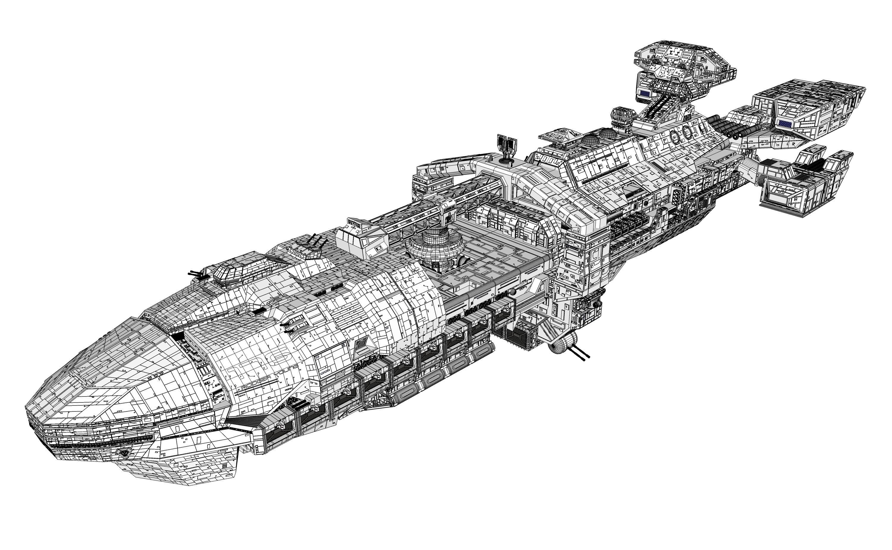 starship troopers ship roger young 3D Model OBJ 3DS C4D DAE SKP ...