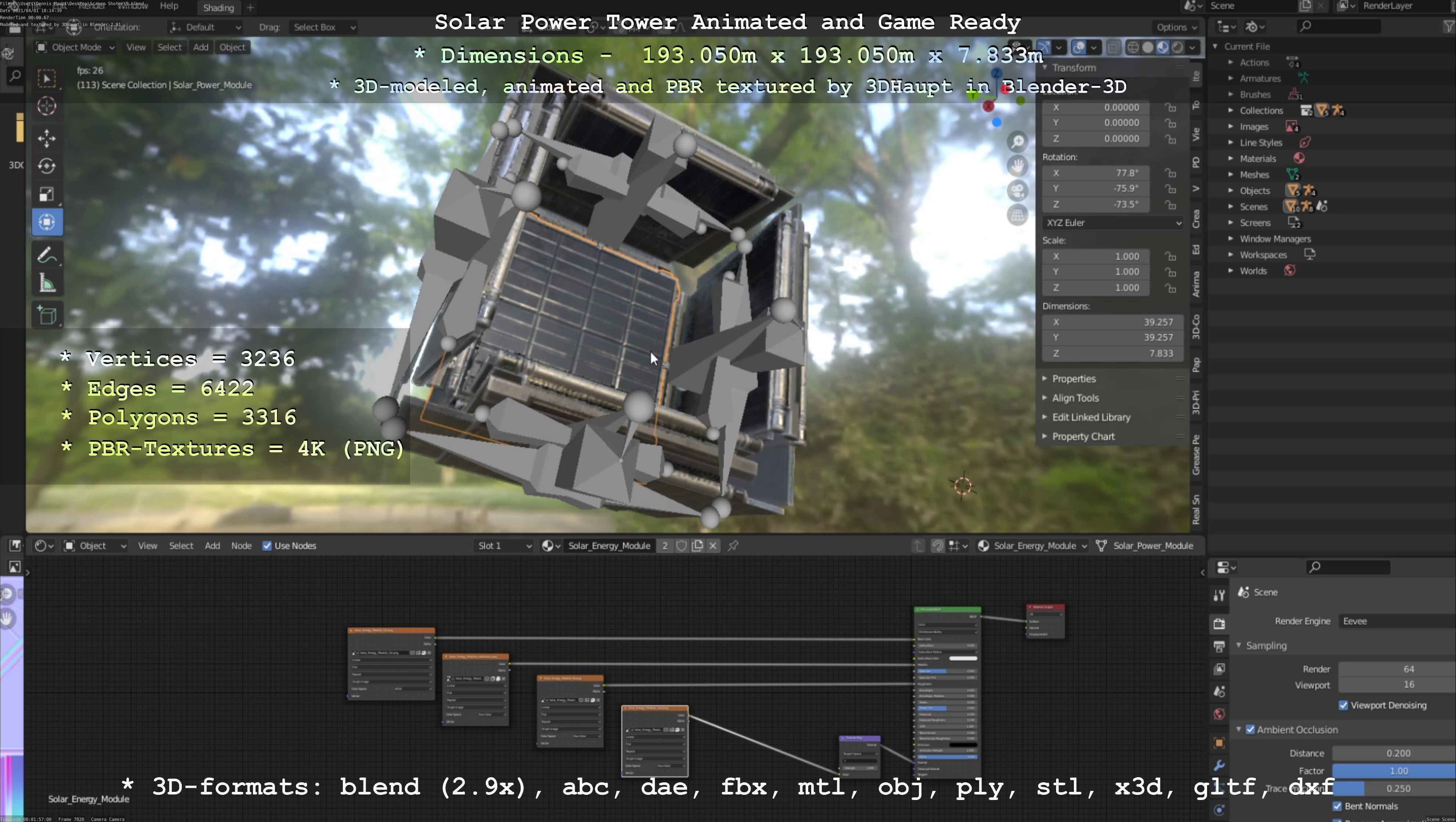 3D model Futuristic Solar Power Module VR / AR / low-poly rigged ...