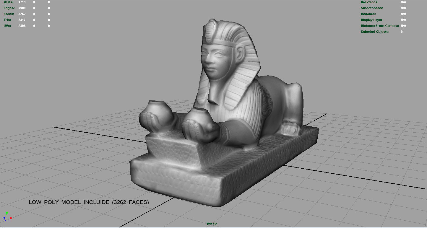 3D model Egyptian Sphinx VR / AR / low-poly | CGTrader