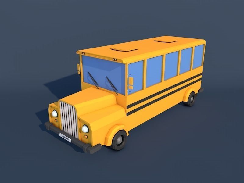 3D model Low Poly School Bus VR / AR / low-poly | CGTrader