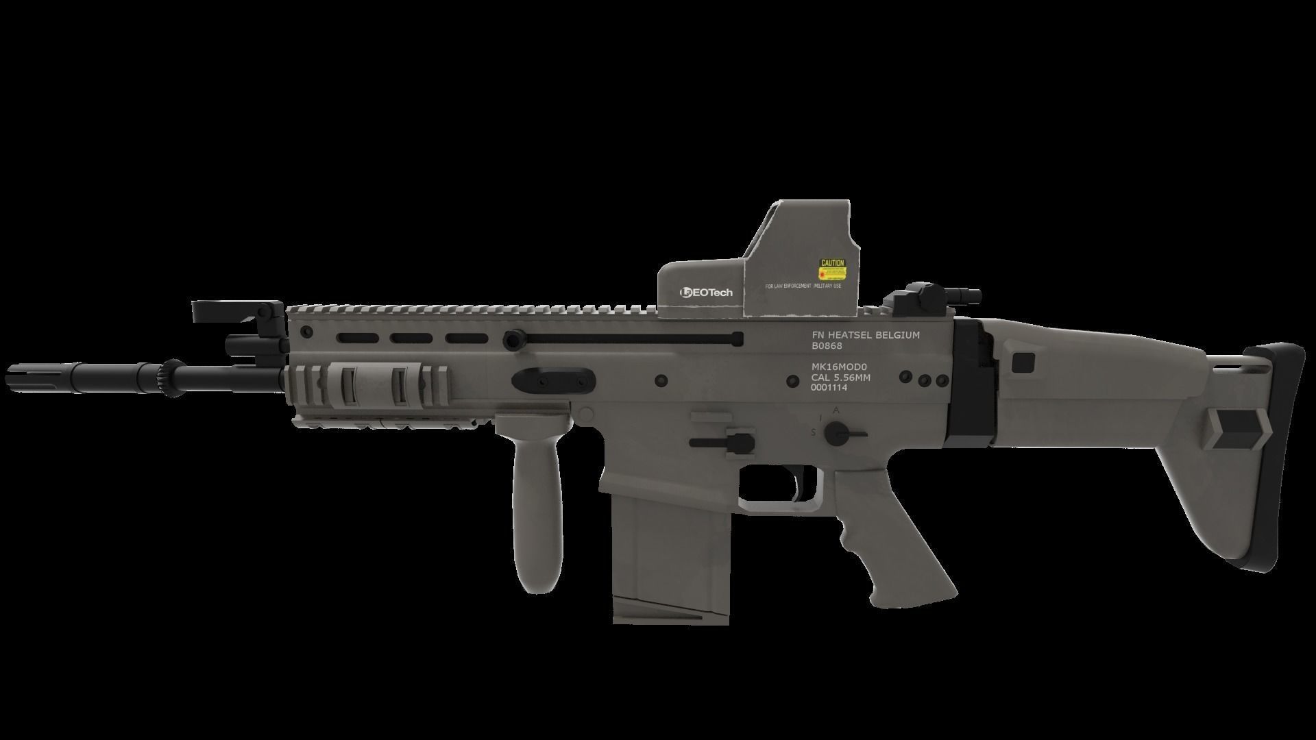 fn scar assault rifle 3D model | CGTrader
