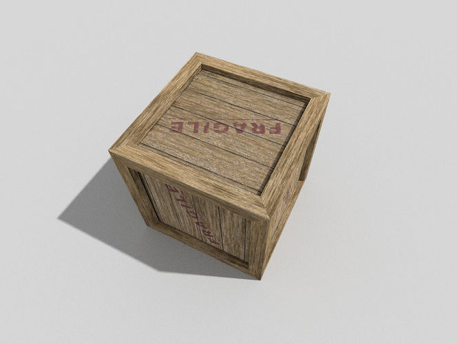 3D model low poly wooden box VR / AR / low-poly | CGTrader