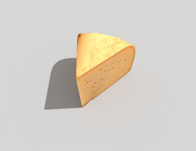 3D model low poly cheese VR / AR / low-poly OBJ 3DS FBX BLEND DAE X3D ...