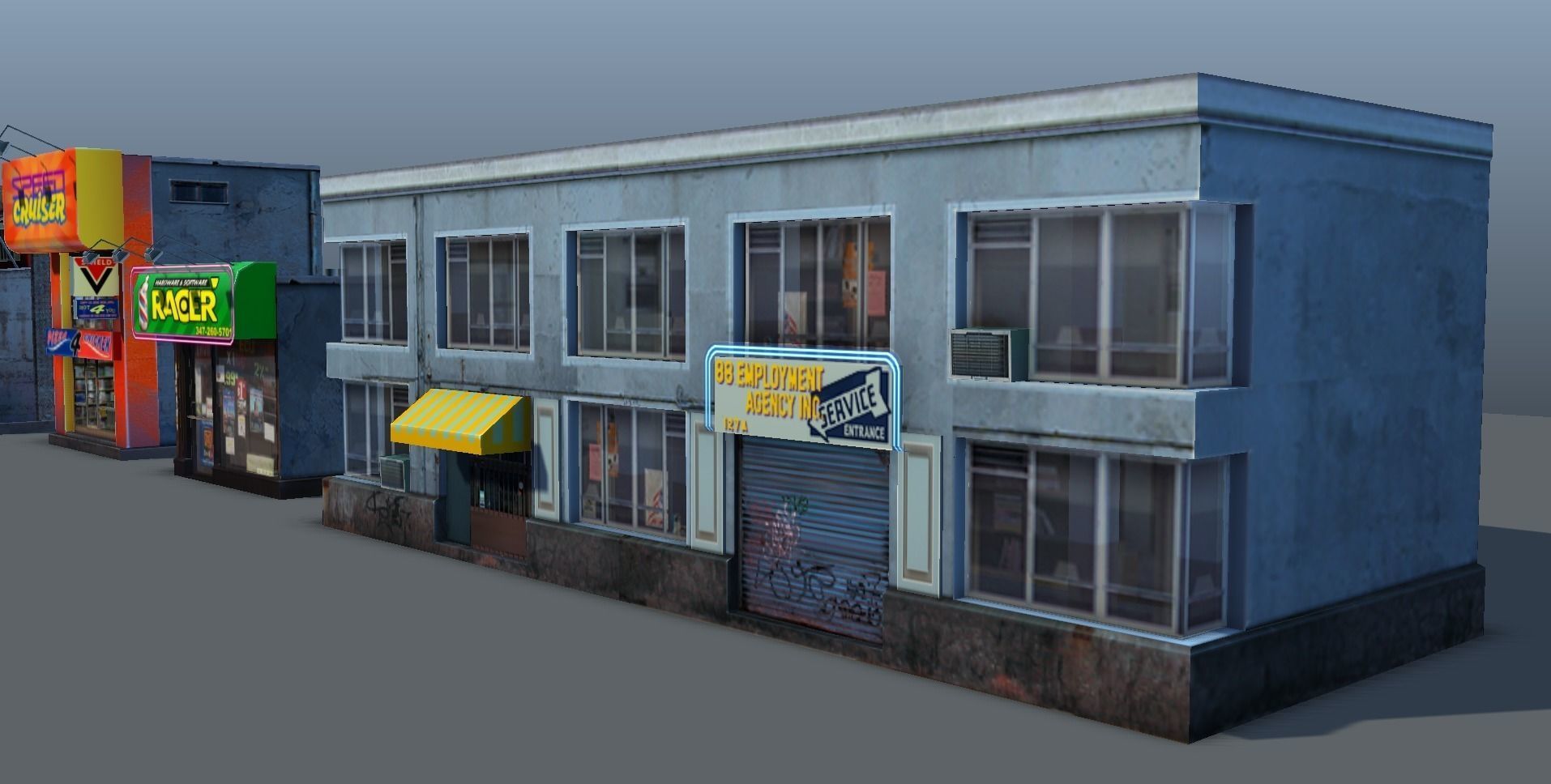 3D model Set of Small Stores - low poly VR / AR / low-poly | CGTrader