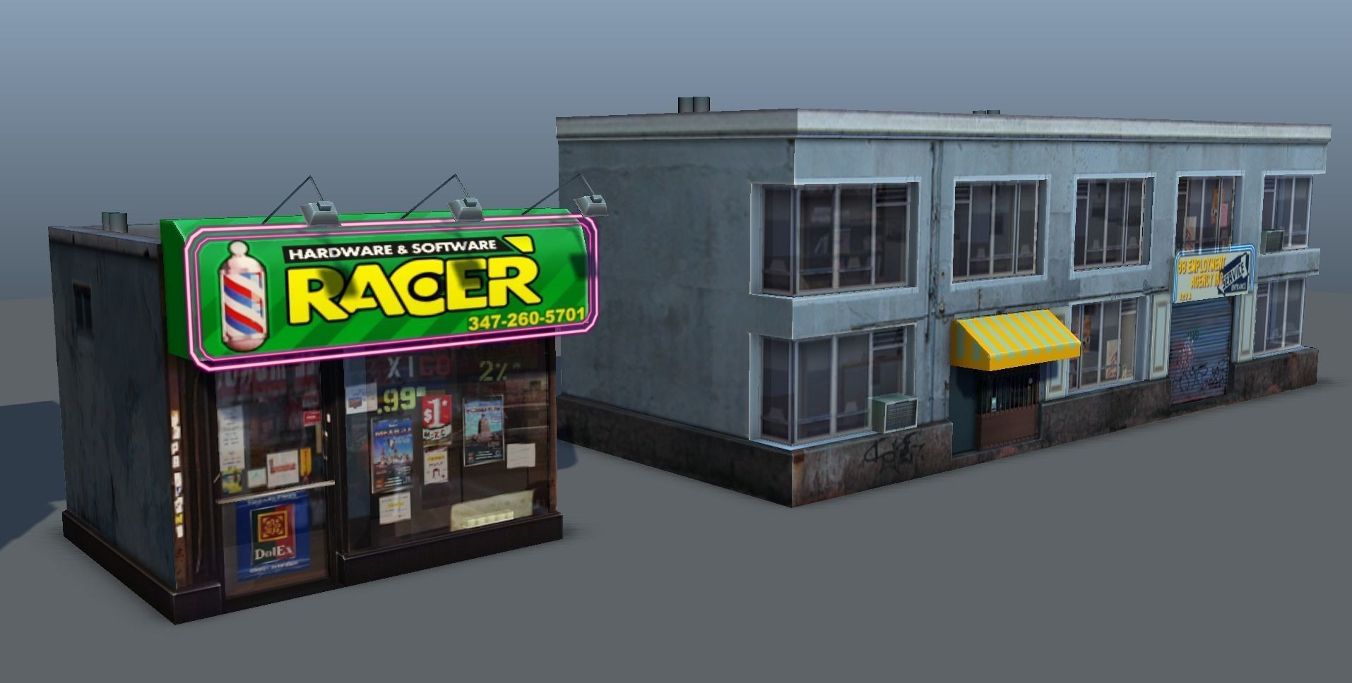 3D model Set of Small Stores - low poly VR / AR / low-poly | CGTrader