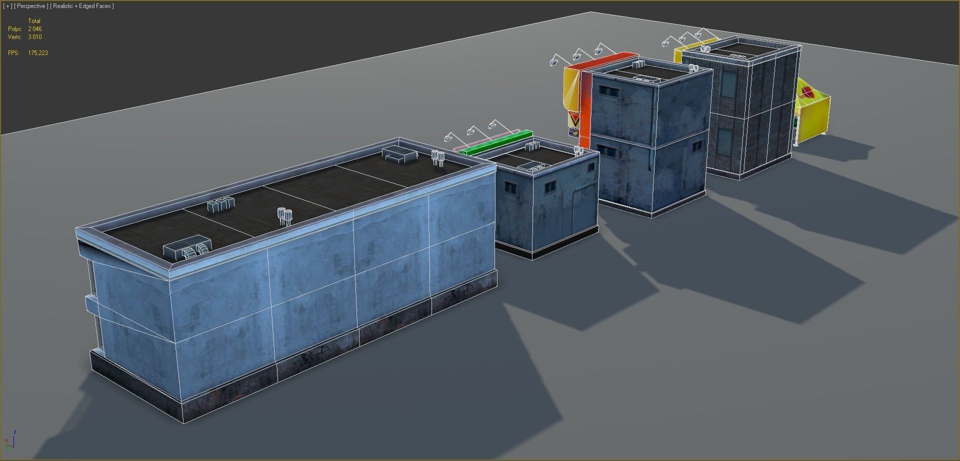 3D model Set of Small Stores - low poly VR / AR / low-poly | CGTrader