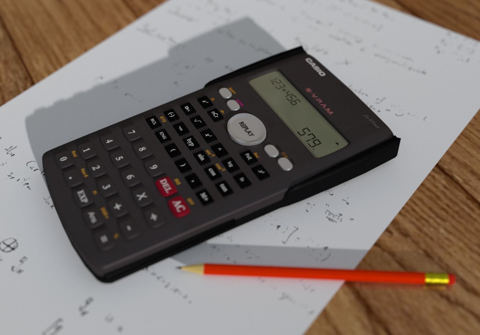 Casio Style Calculator Model 3D model | CGTrader