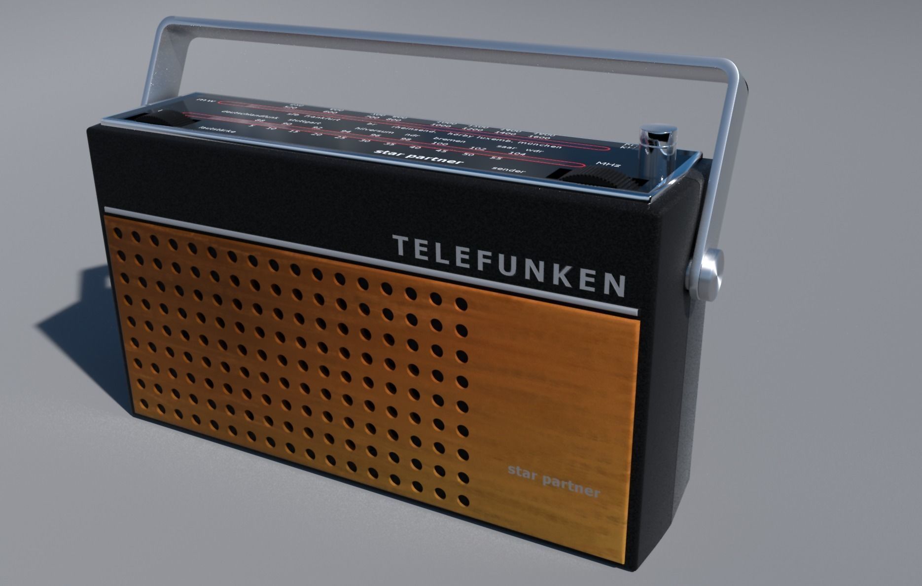 3D model Telefunken Star Partner Retro Radio VR / AR / low-poly | CGTrader