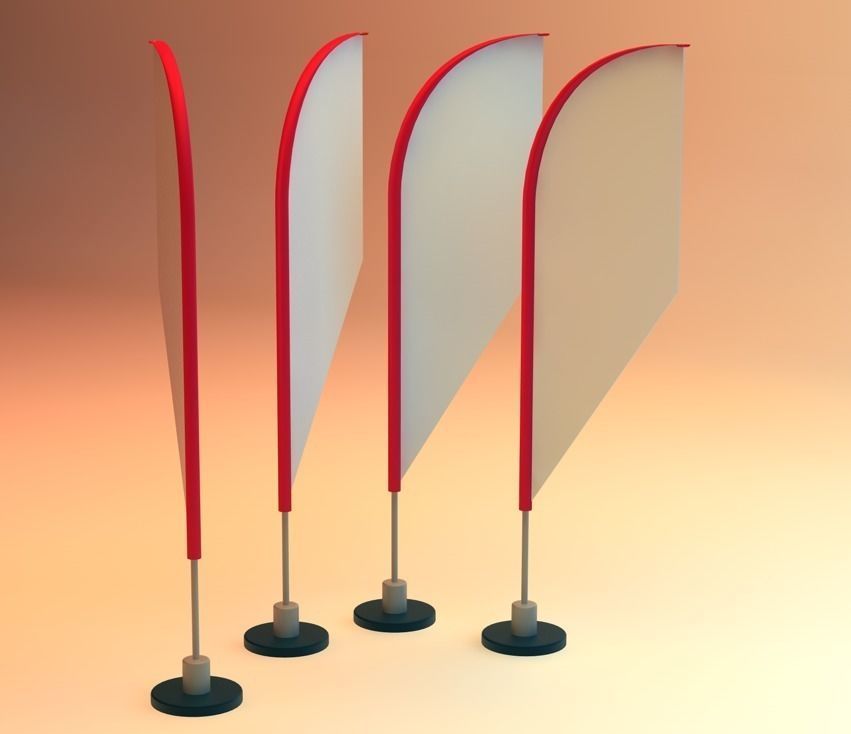 stand flag free 3D model rigged | CGTrader