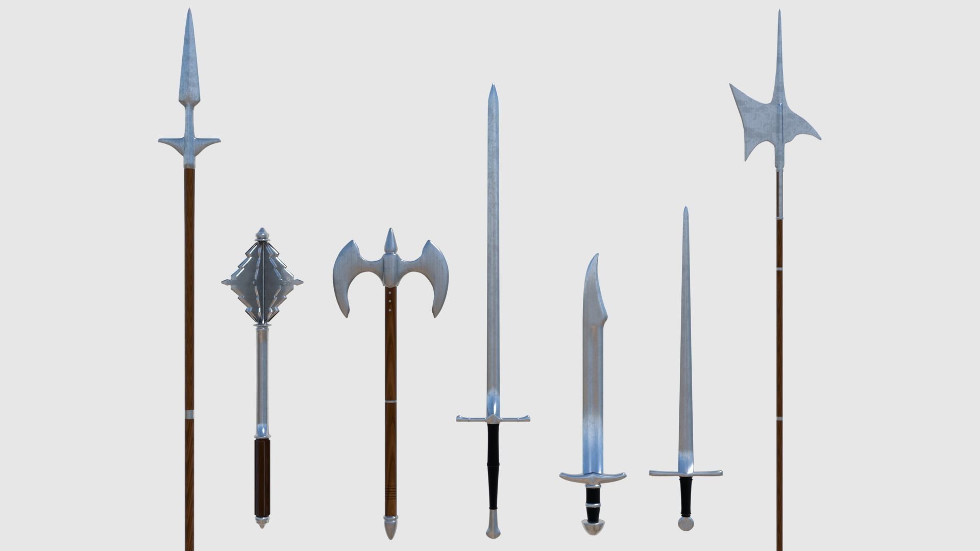 3D model Medieval Weapons Pack - Game Ready VR / AR / low-poly | CGTrader