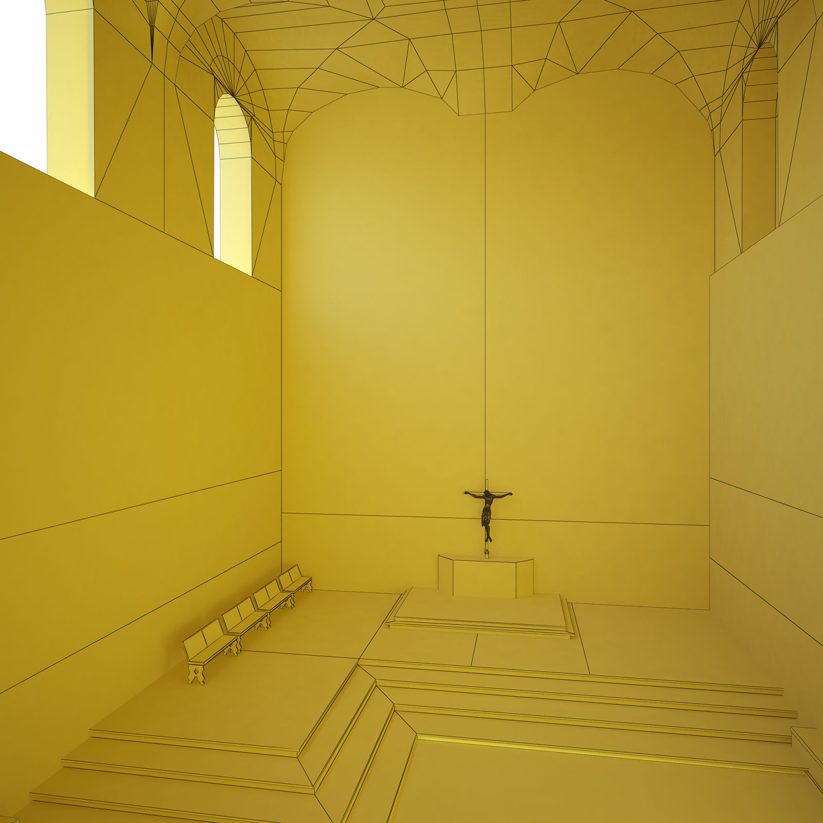 3D model Sistine Chapel Interior Low Poly VR / AR / low-poly | CGTrader