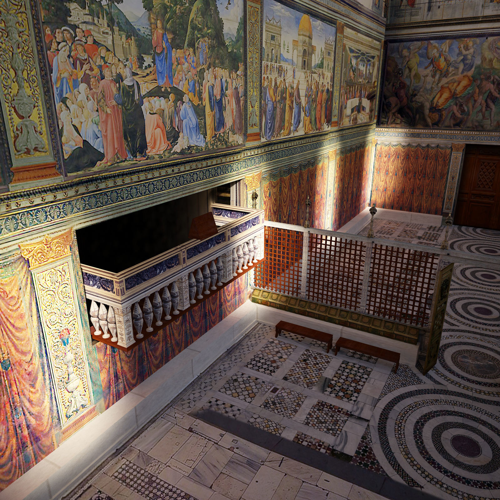 3D model Sistine Chapel Interior Low Poly VR / AR / low-poly | CGTrader