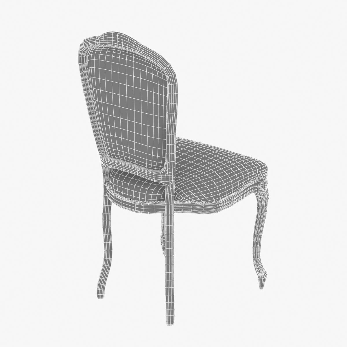 Sixinch louis armless chair 3D model | CGTrader