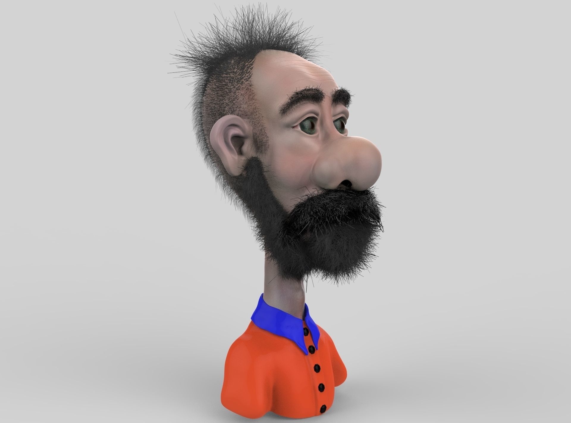 Beard Comic Character free 3D model | CGTrader