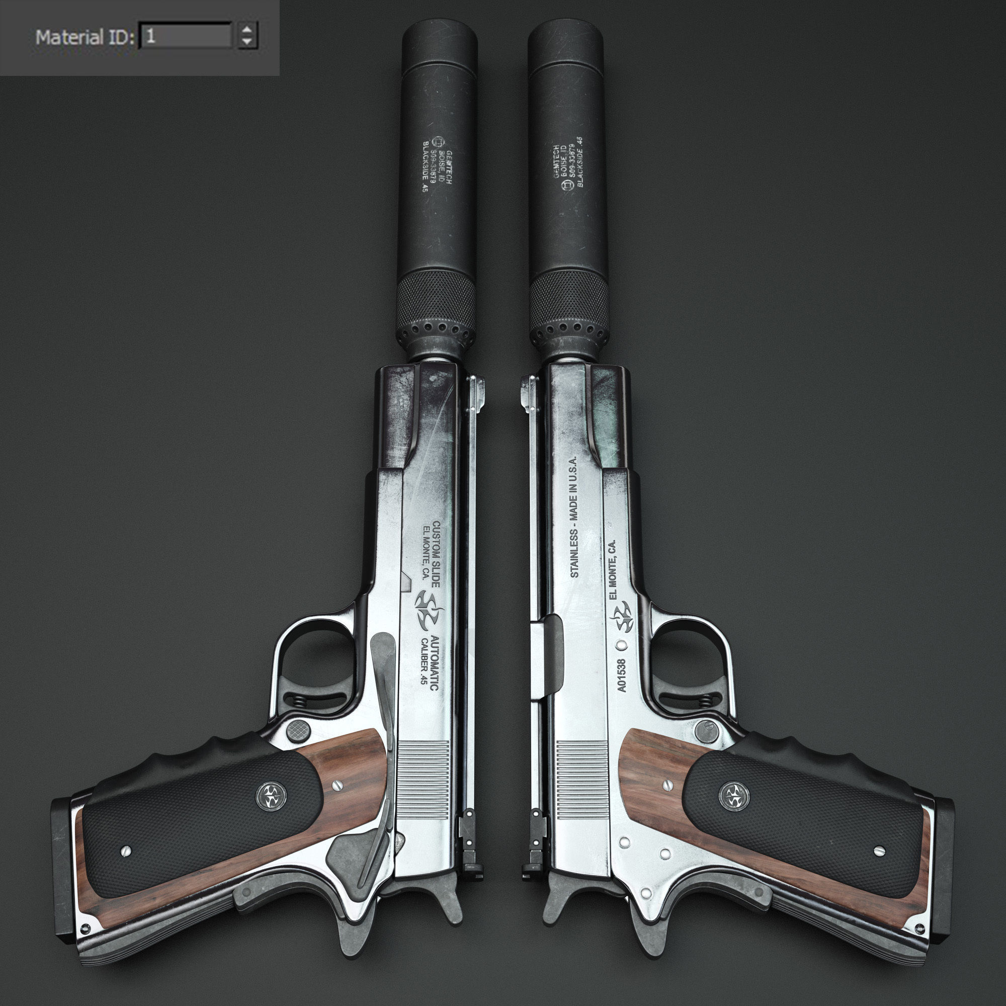 AMT Hardballer - Silverballer 3D model | CGTrader