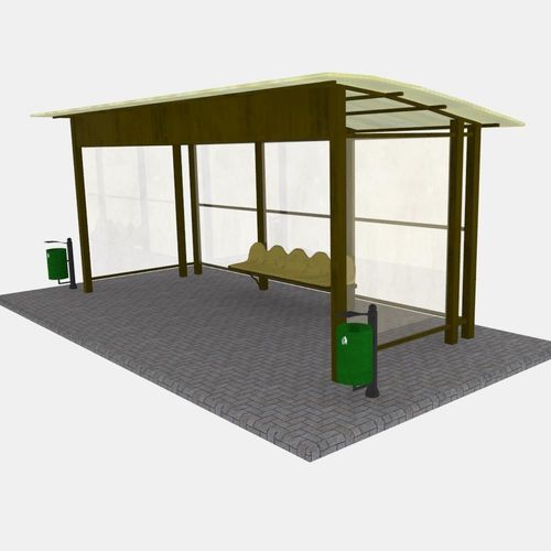 Small bus stop v2 3D model | CGTrader