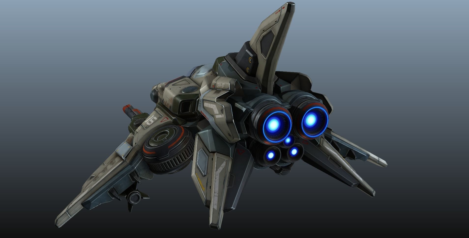 3D model Interceptor Spaceship - game model VR / AR / low-poly | CGTrader